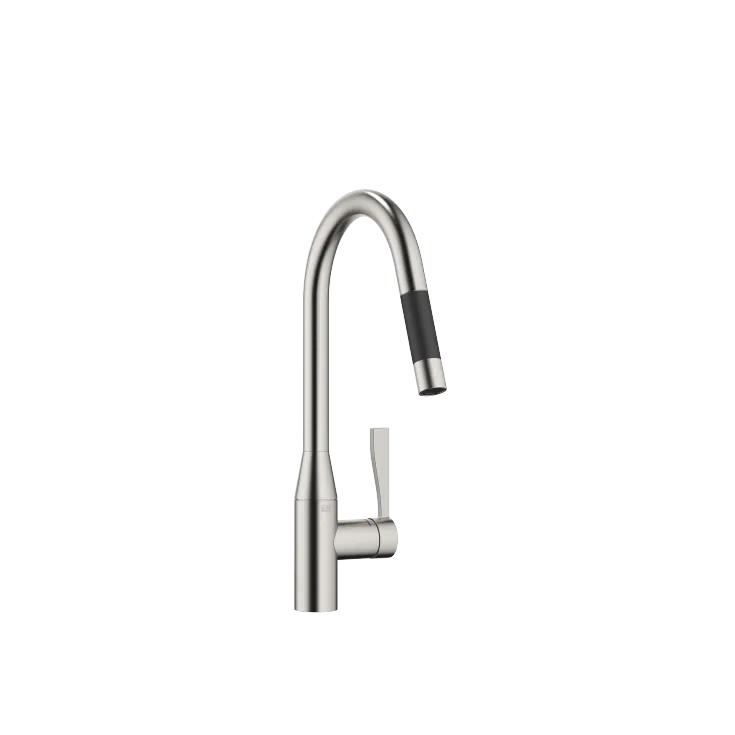 SYNC Brushed Platinum : Single-lever mixer Pull-down with spray function