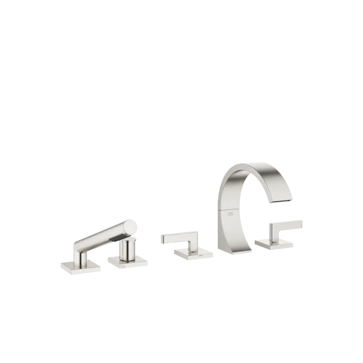 CYO Brushed Platinum : Five hole tub set for deck-mounted tub installation