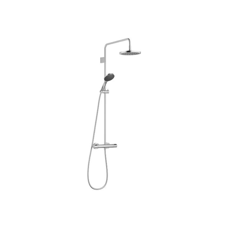 SERIES SPECIFIC Brushed Chrome : Shower pipe with shower thermostat ...