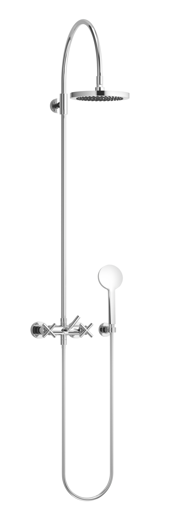 TARA Brushed Gold (PVD) : Showerpipe with shower mixer 220 mm