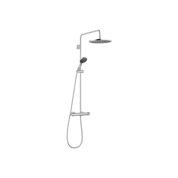 EDITION PRO Brushed Chrome : Shower pipe with shower thermostat with ...