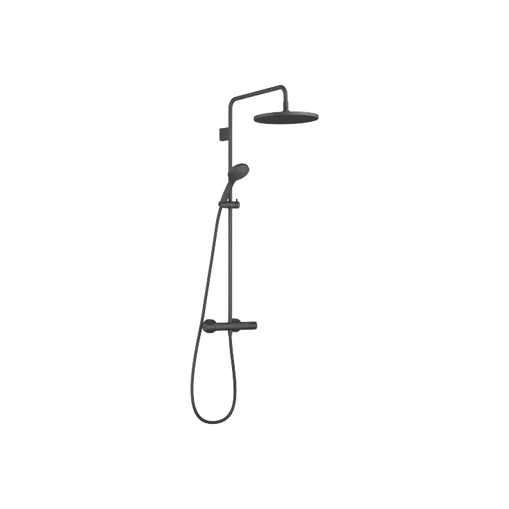 EDITION PRO Matte Black : Shower pipe with shower thermostat with hand ...