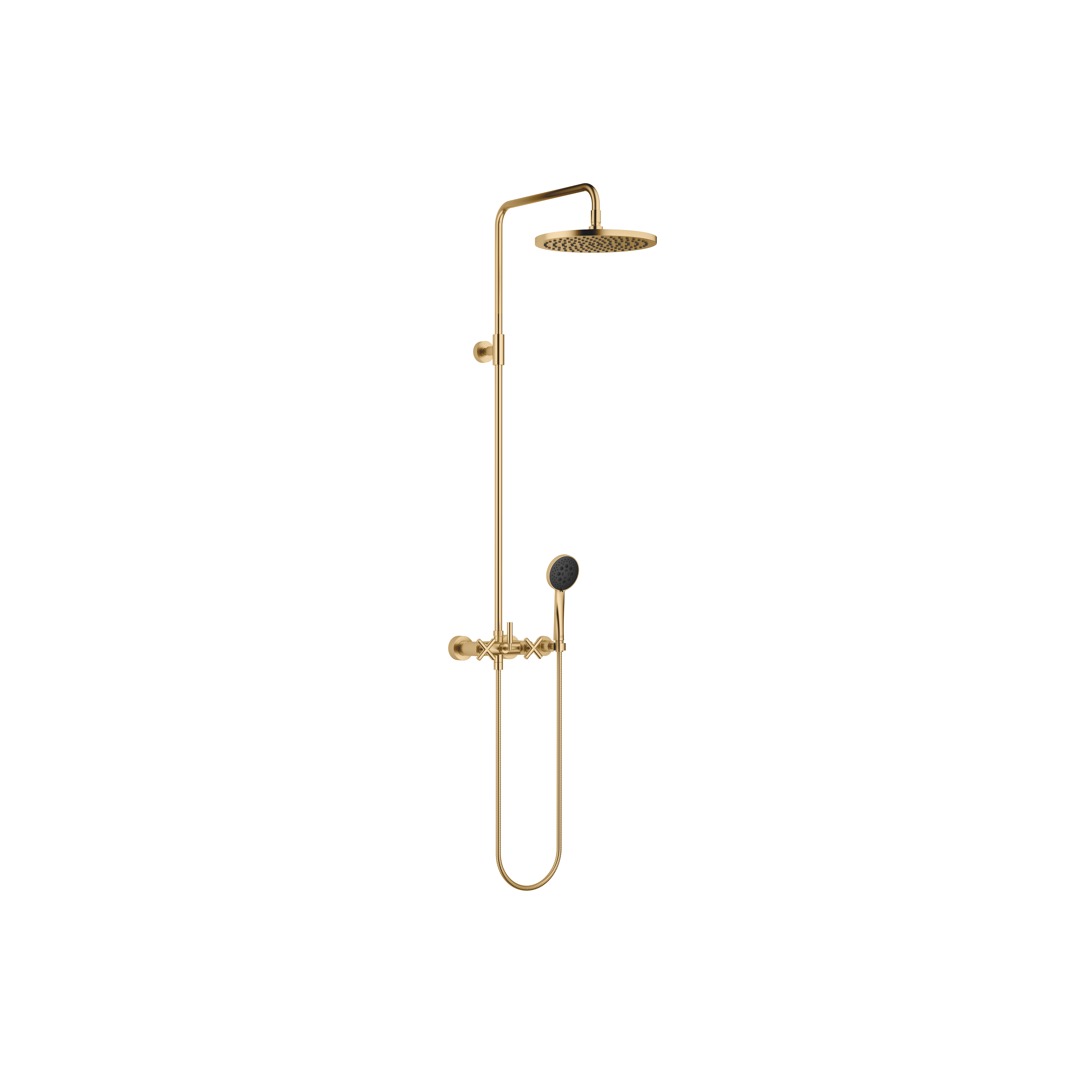 TARA Brushed Durabrass (23kt Gold) : Showerpipe with shower mixer 300 mm