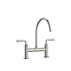 VAIA Brushed Platinum : Two-hole bridge mixer with side spray set