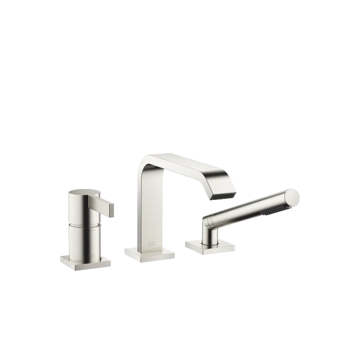 IMO Brushed Platinum : Three-hole single-lever bath mixer for bath rim ...