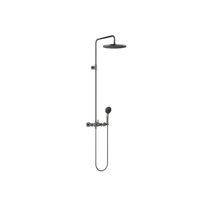 TARA Brushed Dark Platinum : Showerpipe application with shower mixer ...