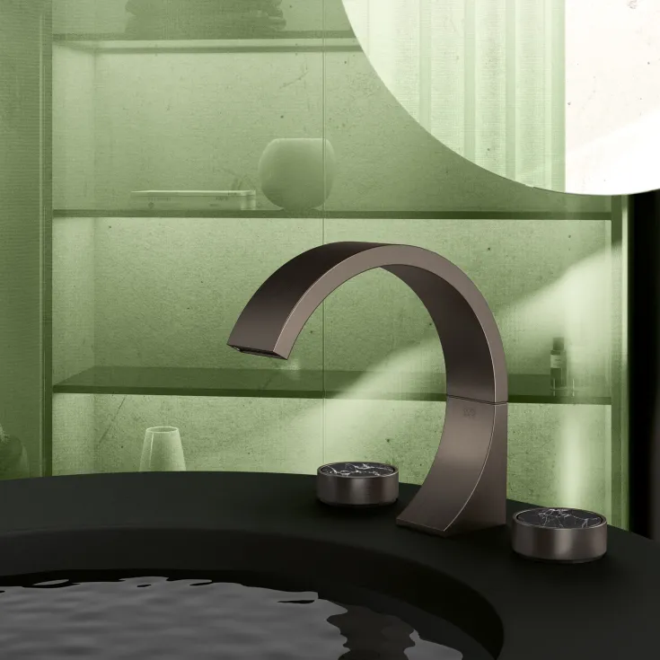 CYO Brushed Dark Platinum : Deck-mounted basin spout without pop-up waste