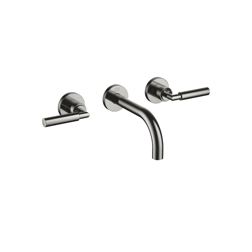 TARA Dark Chrome Washbasin faucets: Wall-mounted three-hole lavatory ...