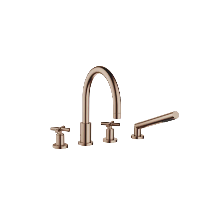 TARA Brushed Bronze (PVD) : Bath shower set for bath rim or tile edge ...
