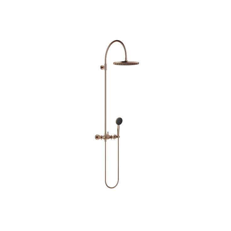 TARA Brushed Bronze (PVD) : Showerpipe application with shower mixer 300 mm