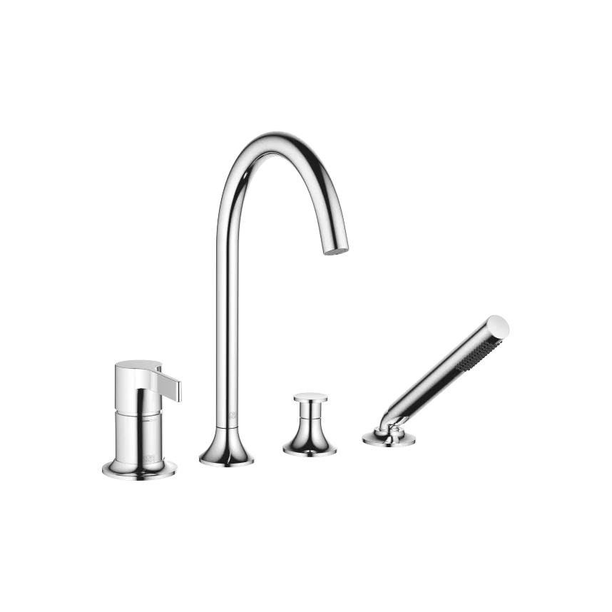 VAIA Chrome Tub faucets: Deck-mounted tub mixer, with hand shower set ...