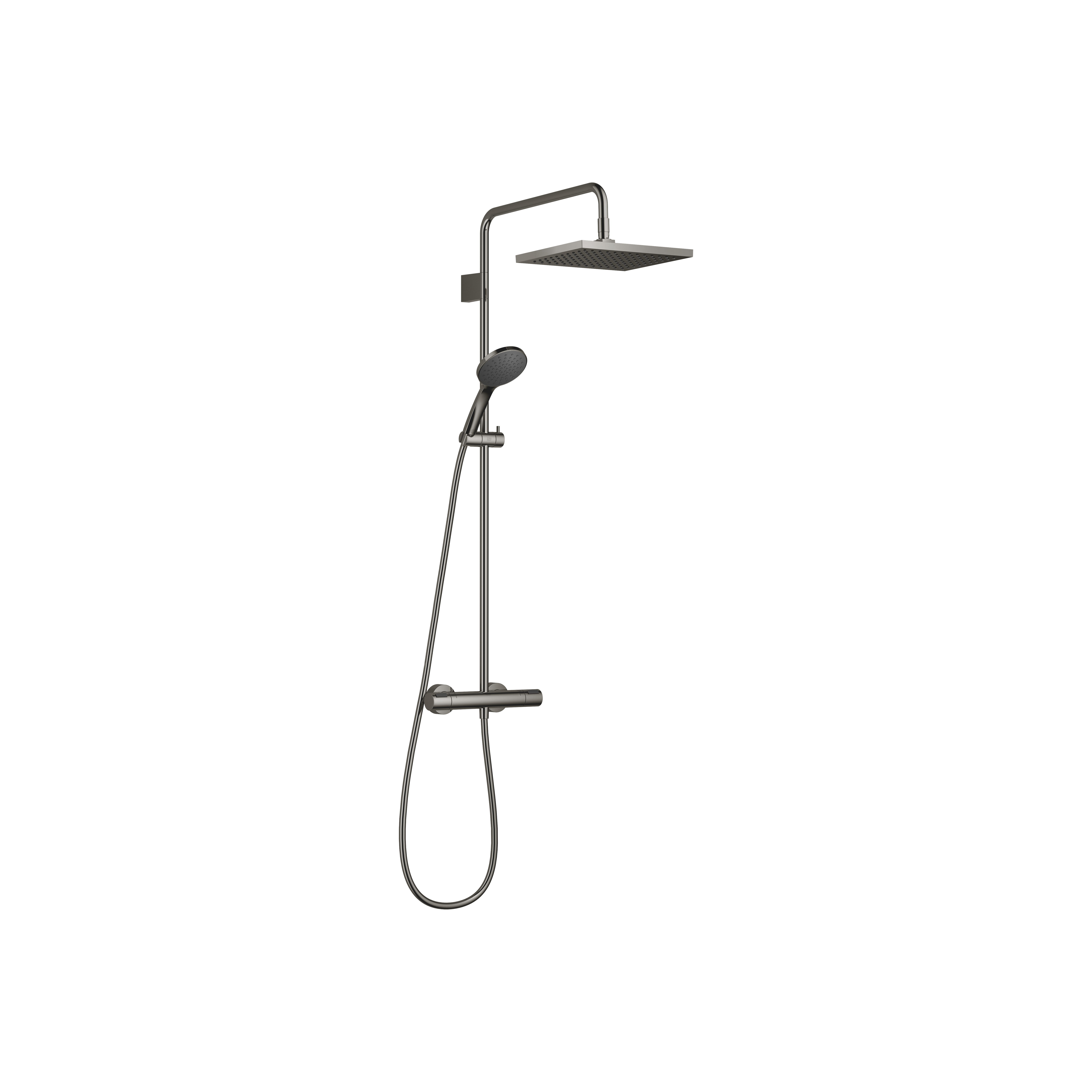 SERIES SPECIFIC Dark Chrome : Shower pipe with shower thermostat with ...
