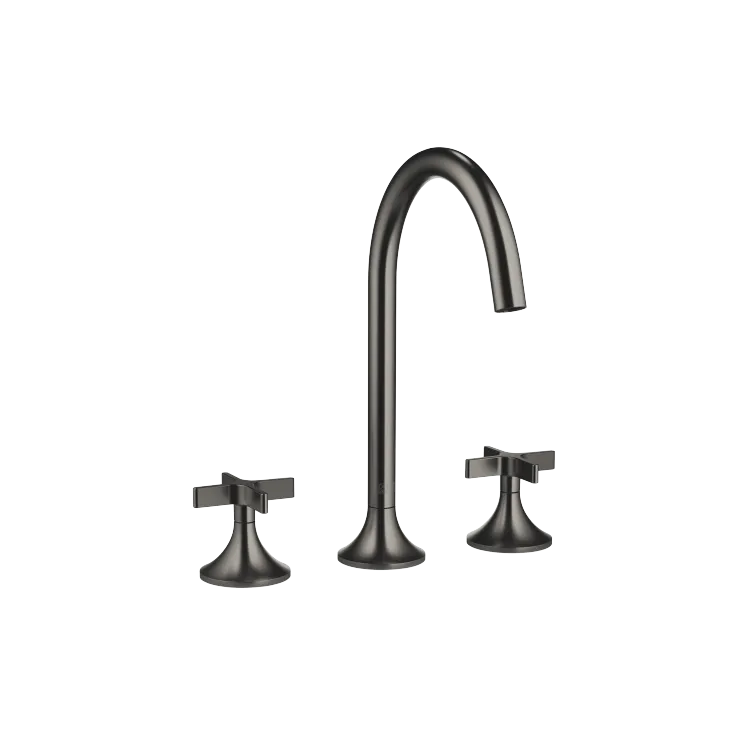 VAIA Brushed Dark Platinum : Three-hole lavatory mixer with drain
